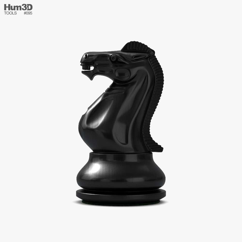 Classic Chess Knight Black 3D model - Download Toys on 3DModels.org