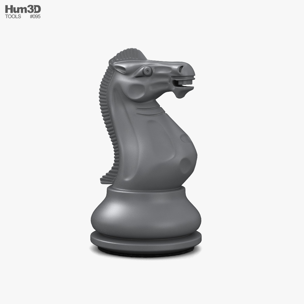 Classic Chess Knight Black 3D model - Download Toys on 3DModels.org