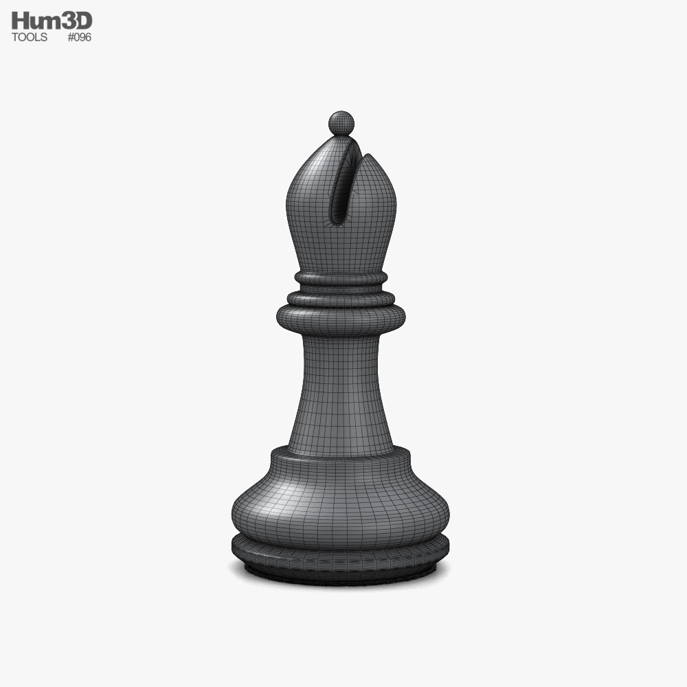 Classic Chess Bishop Black 3D model - Download Toys on 3DModels.org