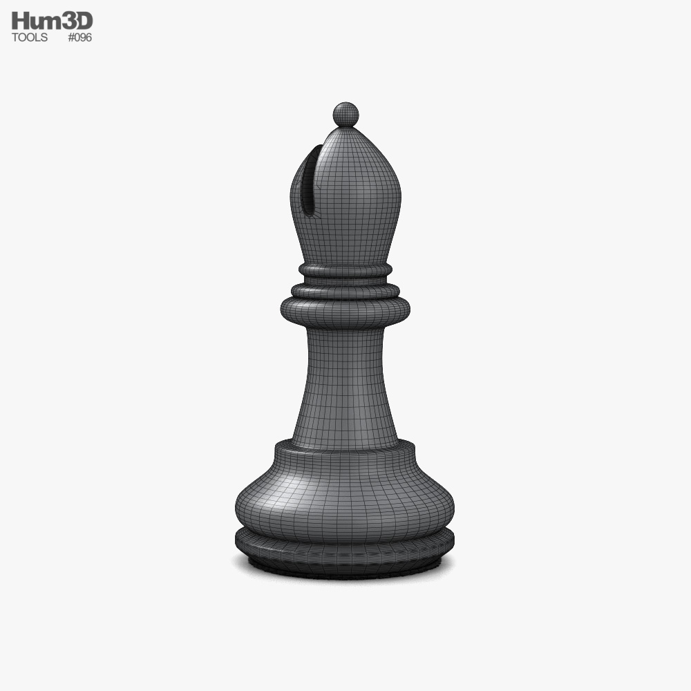 Classic Chess Bishop Black 3D model - Download Toys on 3DModels.org