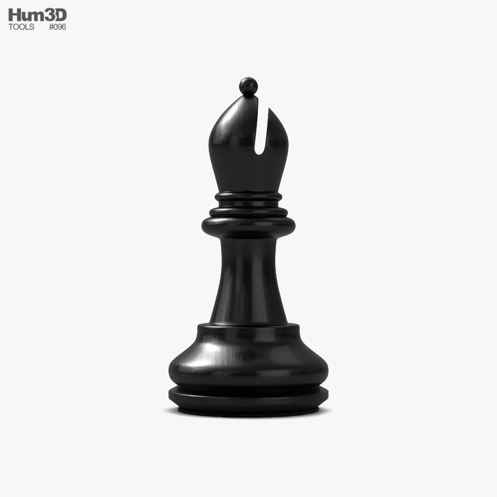 Classic Chess Bishop Black 3D model - Download Toys on 3DModels.org
