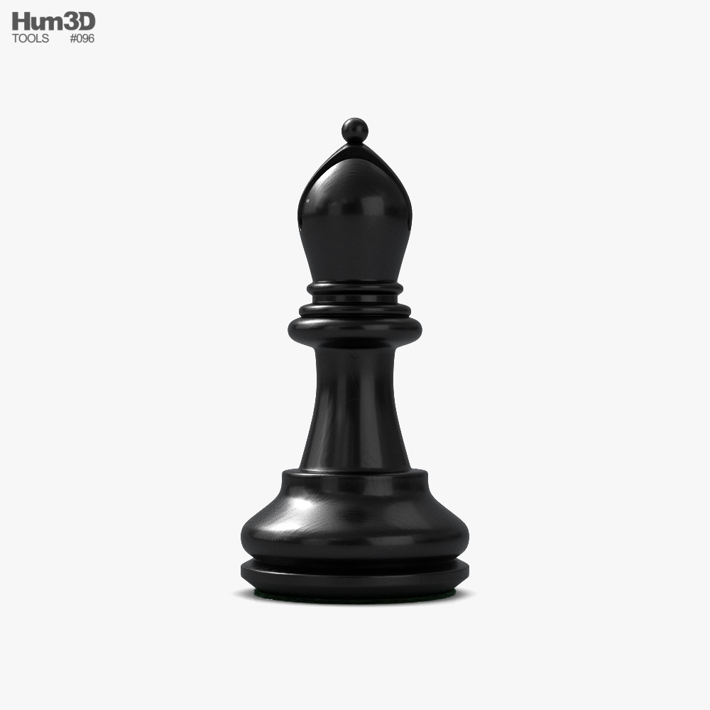 Classic Chess Bishop Black 3D model - Download Toys on 3DModels.org