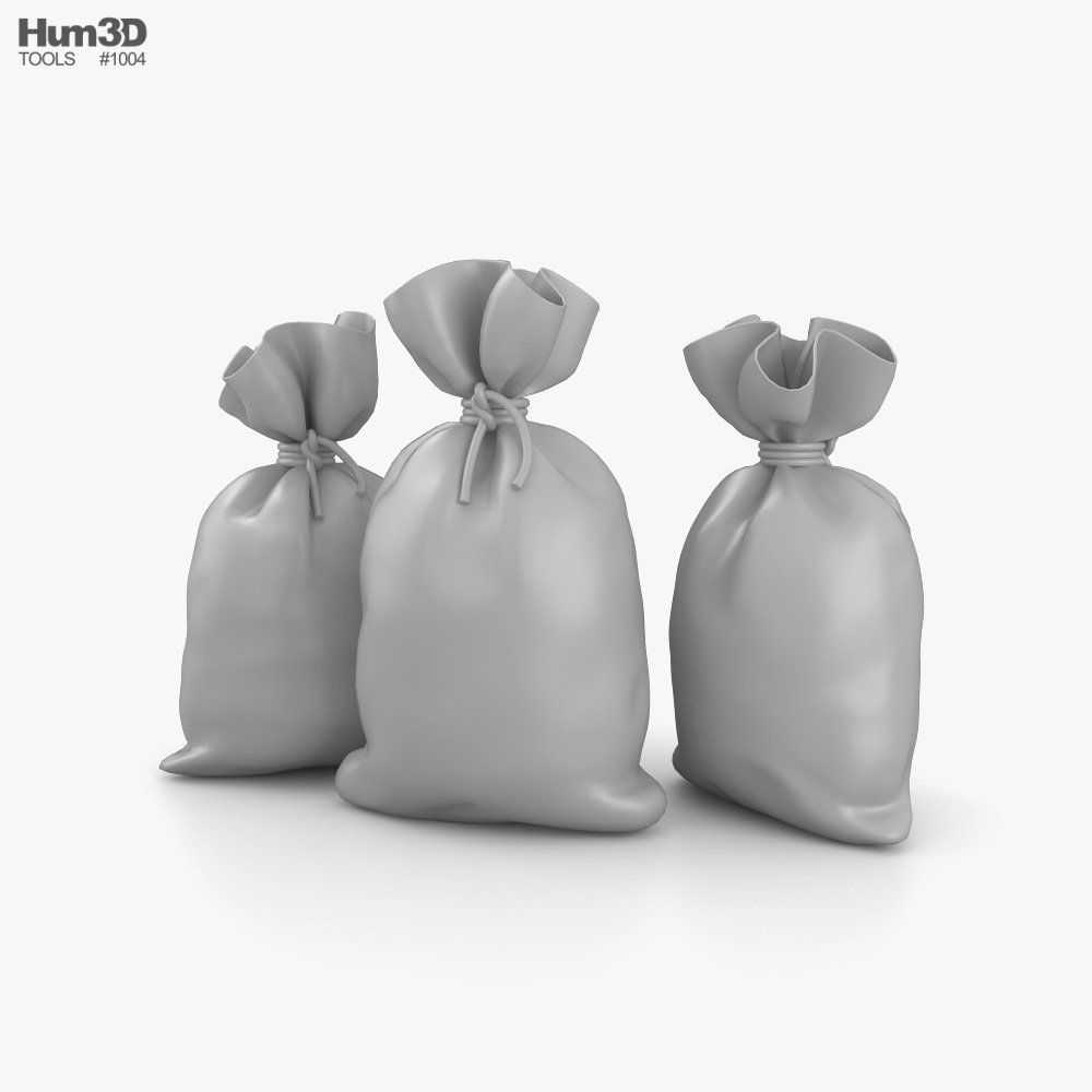 Money Bags 3D model - Download Coins, Banknotes on 3DModels.org