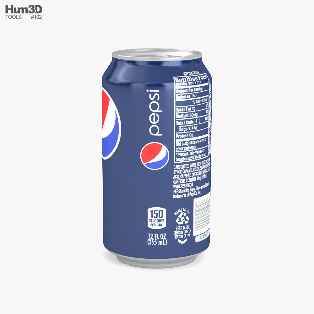 Pepsi Lata 12 FL Modelo 3D - Descargar Botellas, Latas on 3DModels.org