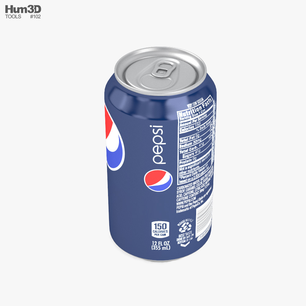 Pepsi Can 12 FL 3D model - Download Bottles, Cans on 3DModels.org
