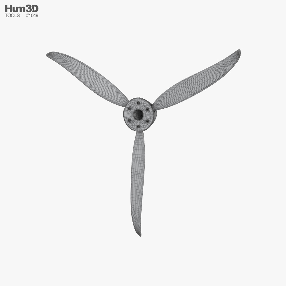 3-Blade Propeller 3D model - Download Light Aircraft on 3DModels.org