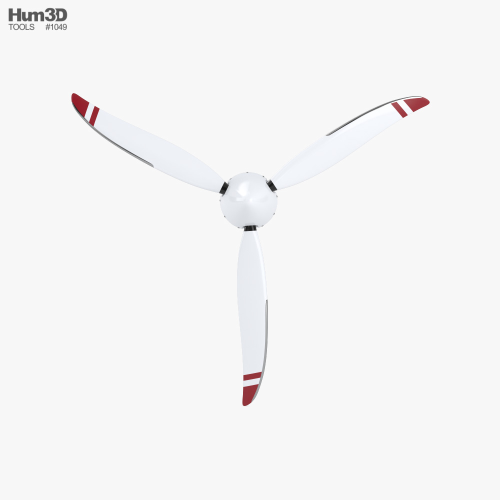 3-Blade Propeller 3D model - Download Light Aircraft on 3DModels.org