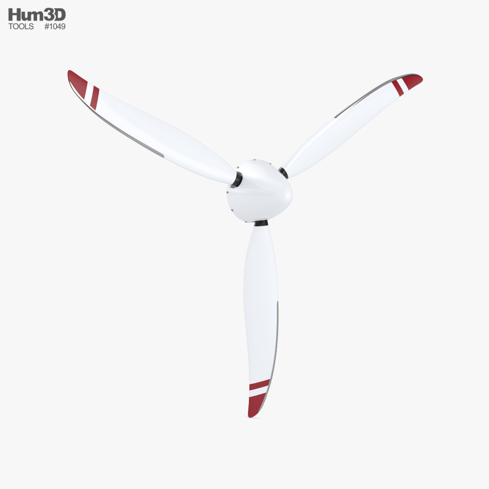 3-Blade Propeller 3D model - Download Light Aircraft on 3DModels.org