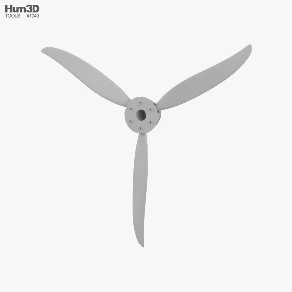 3-Blade Propeller 3D model - Download Light Aircraft on 3DModels.org