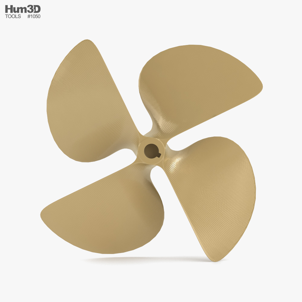 4 Blade Boat Propeller 3D model - Download Vehicle equipment on ...
