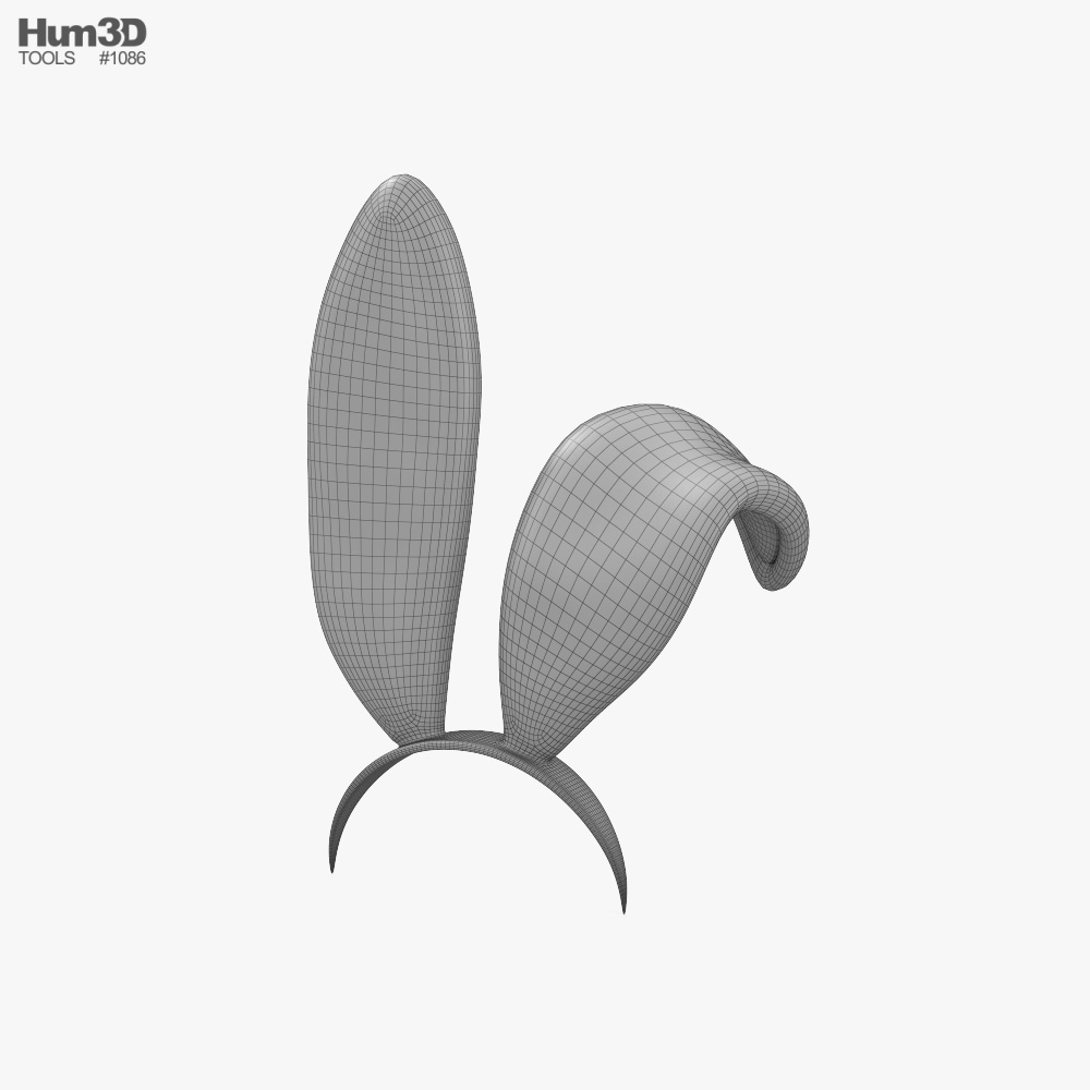 Bunny Ears Headband 3D model - Download Hats on 3DModels.org