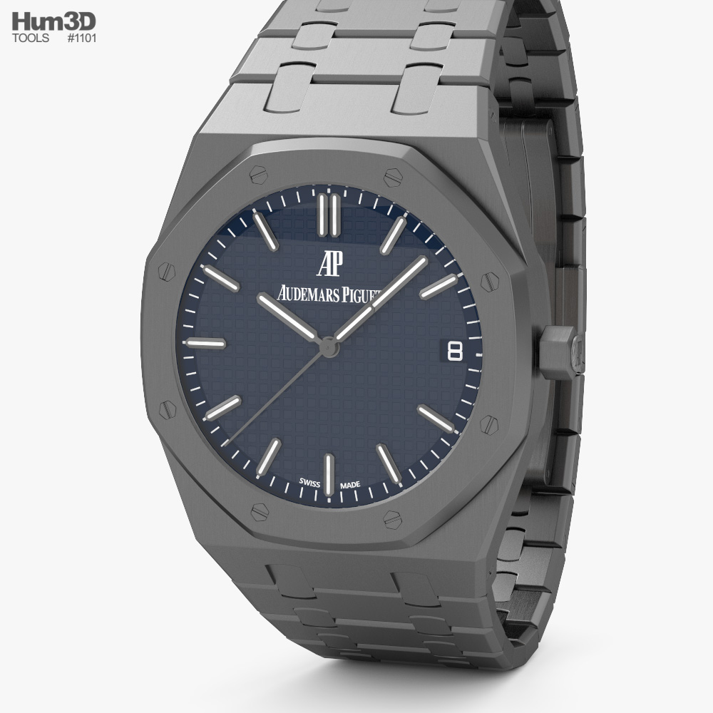 Audemars Piguet 41mm Royal Oak Watch 3D model - Download Watches on ...