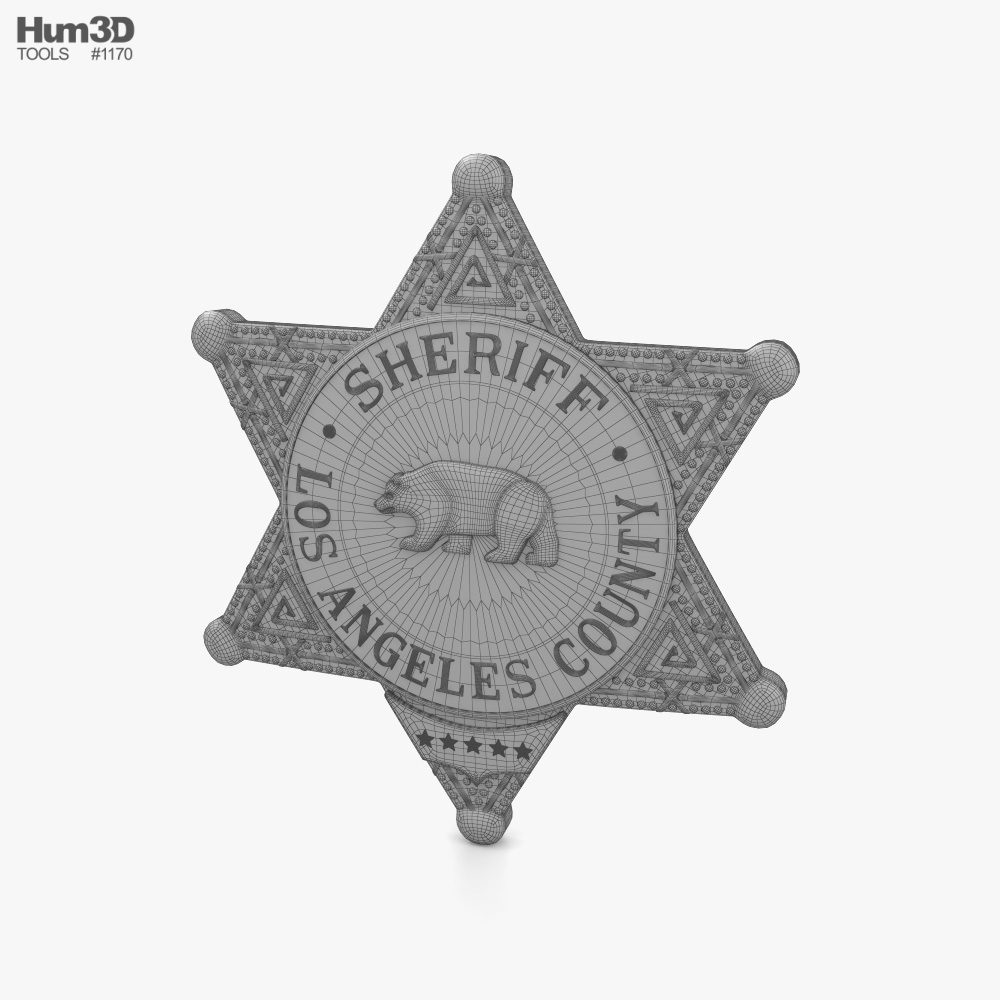 Los Angeles County Sheriff Badge 3D model - Download Accessories on ...