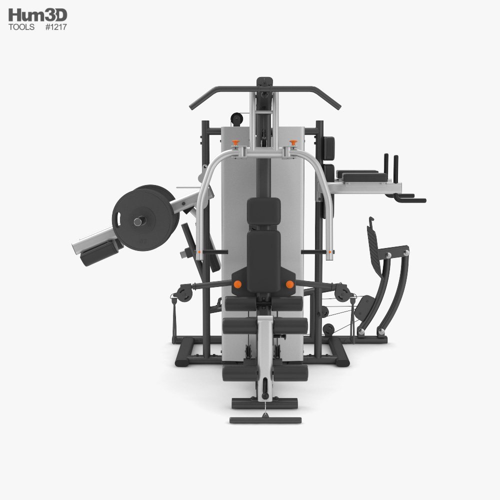 Multi Fitness Equipment Gym 3D model - Download Sports Equipment on ...