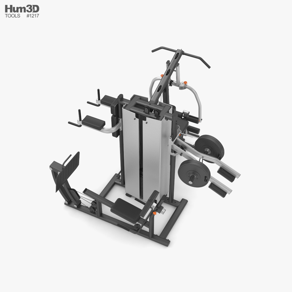 Multi Fitness Equipment Gym 3D model - Download Sports Equipment on ...