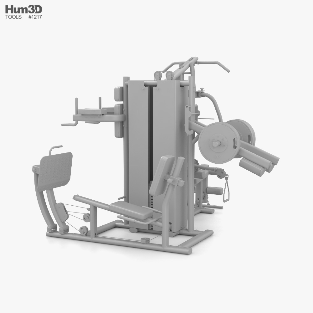 Multi Fitness Equipment Gym 3D model - Download Sports Equipment on ...