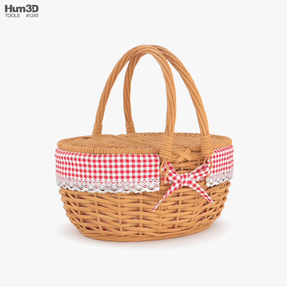 Picnic Basket 3D model - Download Tableware on 3DModels.org