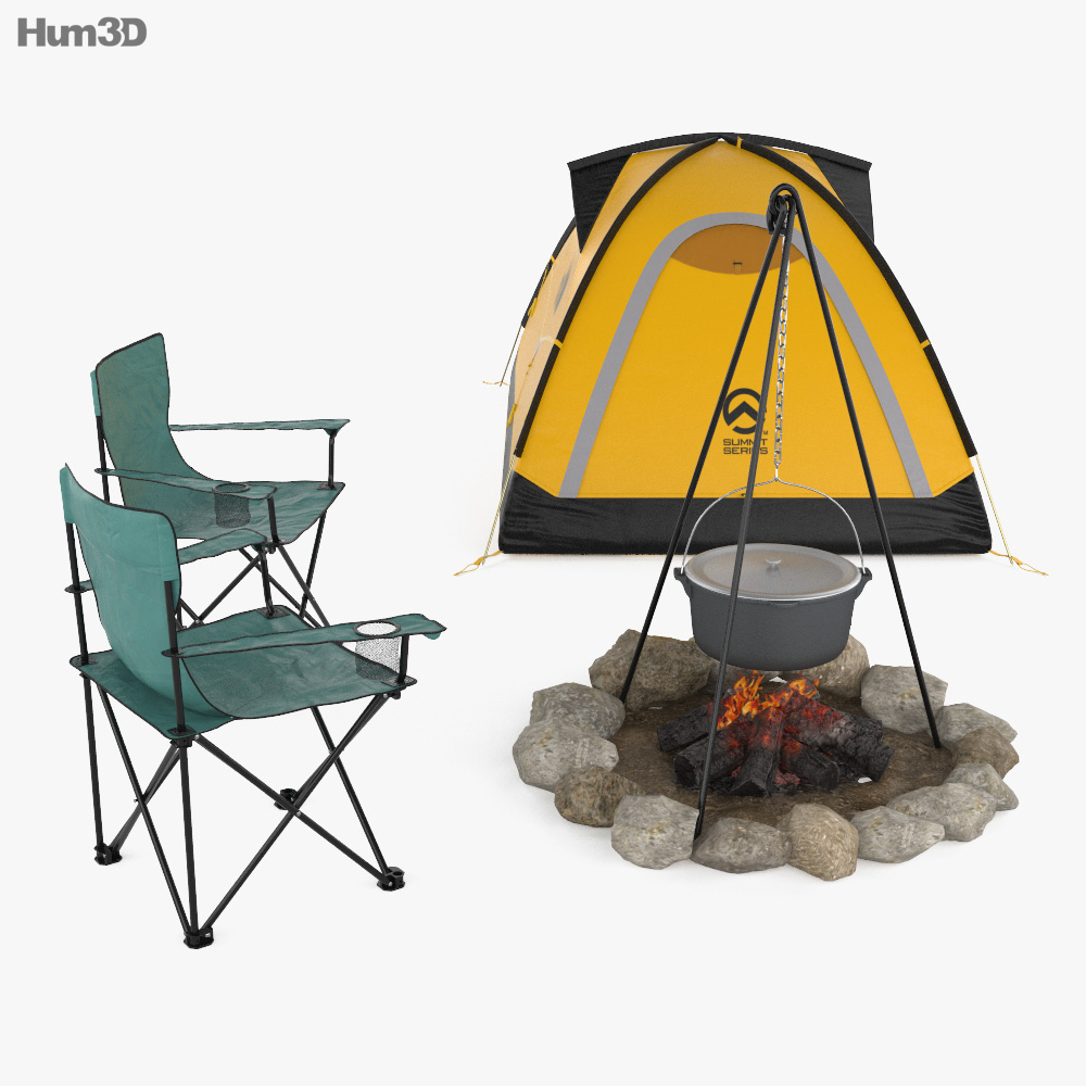 Camping set 3D model - Download Sports Equipment on 3DModels.org