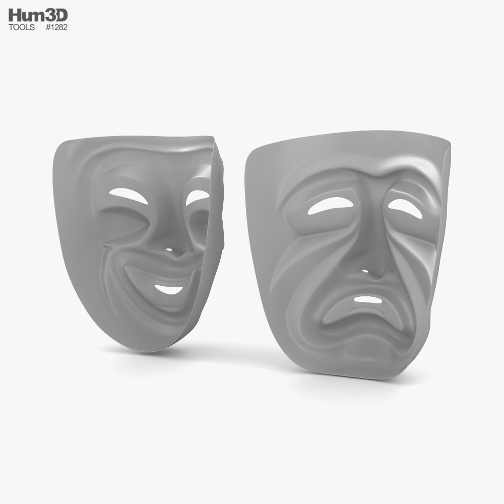 Theatre Masks 3D model - Download Sculptures on 3DModels.org