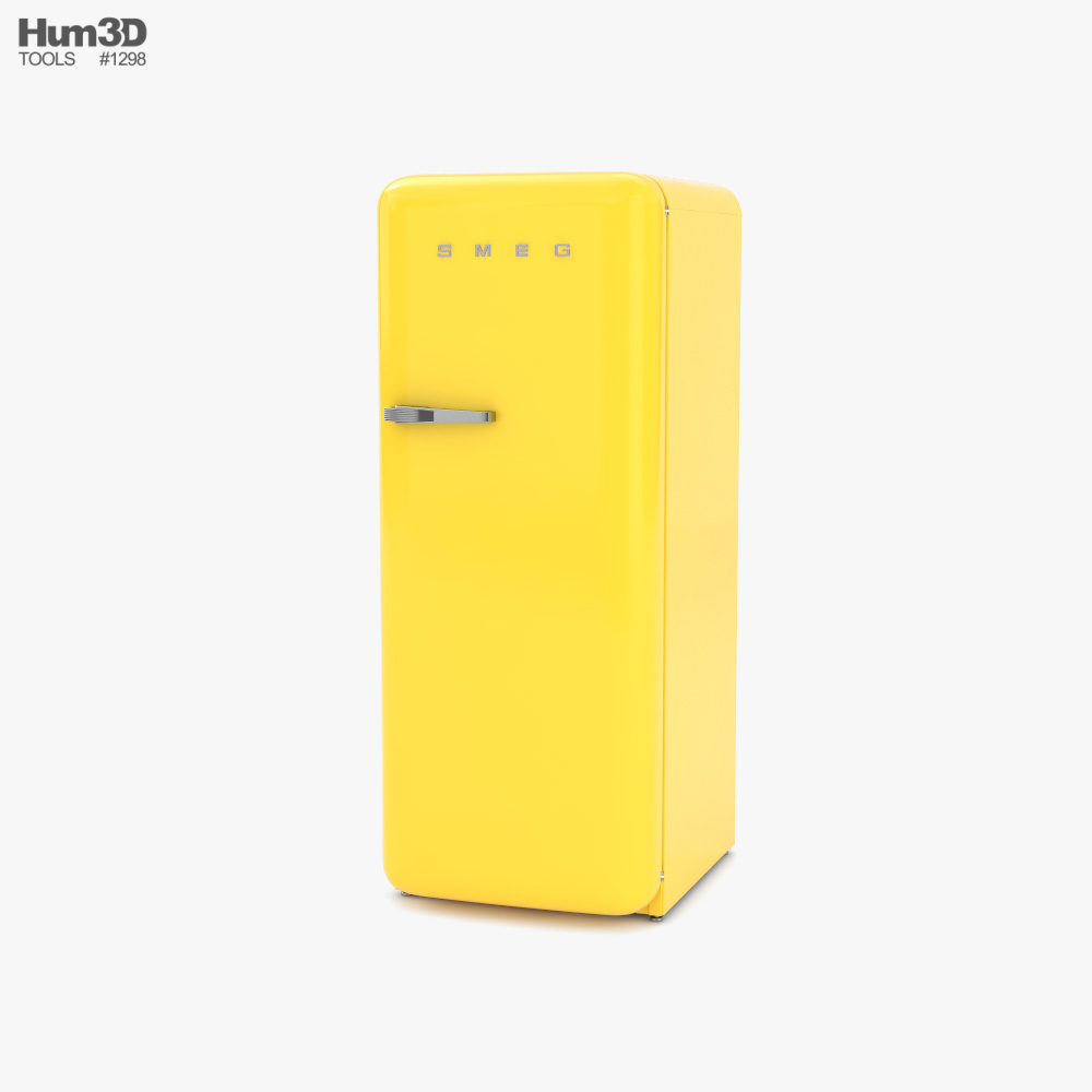 Smeg Single Door Refrigerator 3D model - Download Home Appliances on ...