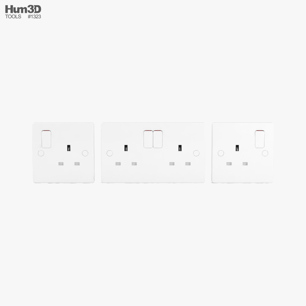 Switch And Socket Type G UK 3D model - Download Building components on ...
