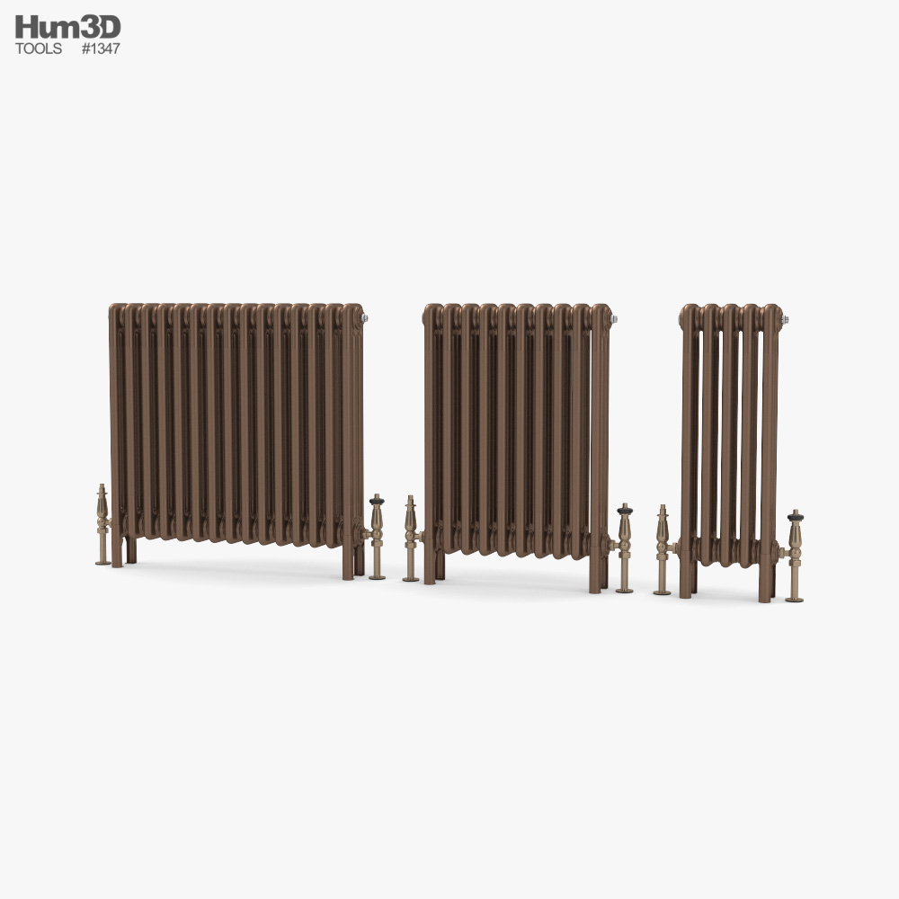 Lux Heat Oxford Three Column Horizontal Radiator 3D model - Download ...