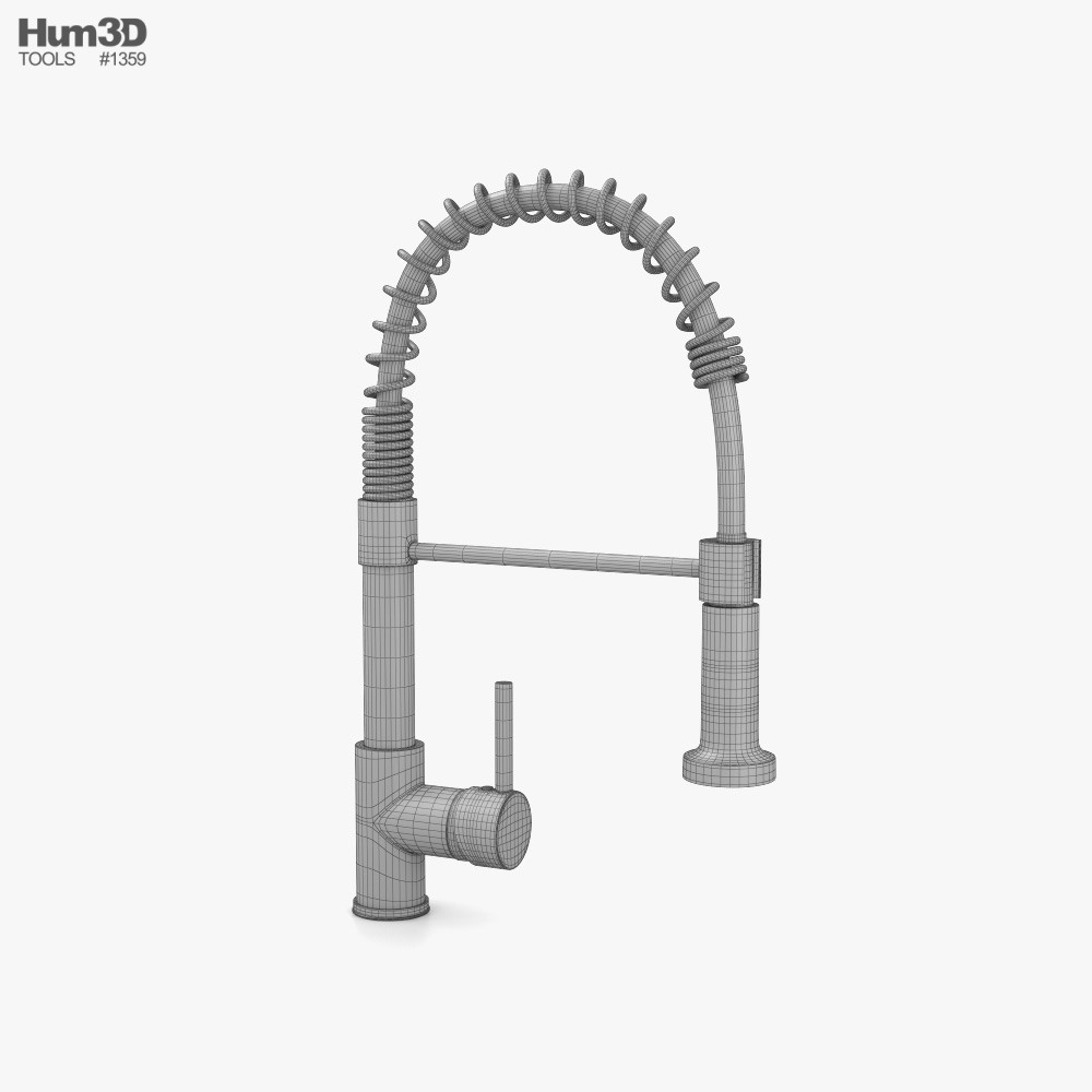 Modern Kitchen Mixer Tap 3D model - Download Bathroom Fixtures on ...