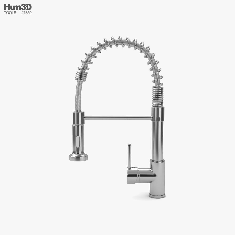 Modern Kitchen Mixer Tap 3D model - Download Bathroom Fixtures on ...