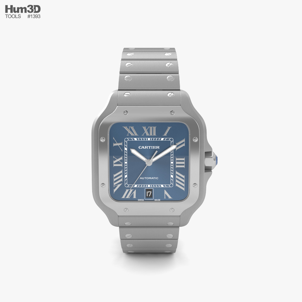 Cartier Santos 3D model - Download Watches on 3DModels.org