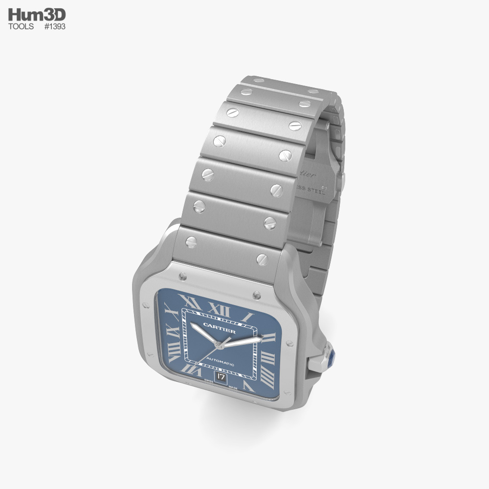 Cartier Santos 3D model - Download Watches on 3DModels.org