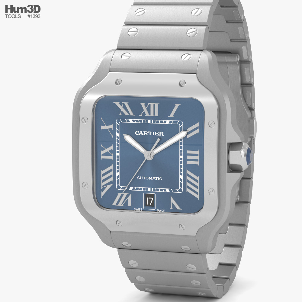Cartier Santos 3D model - Download Watches on 3DModels.org