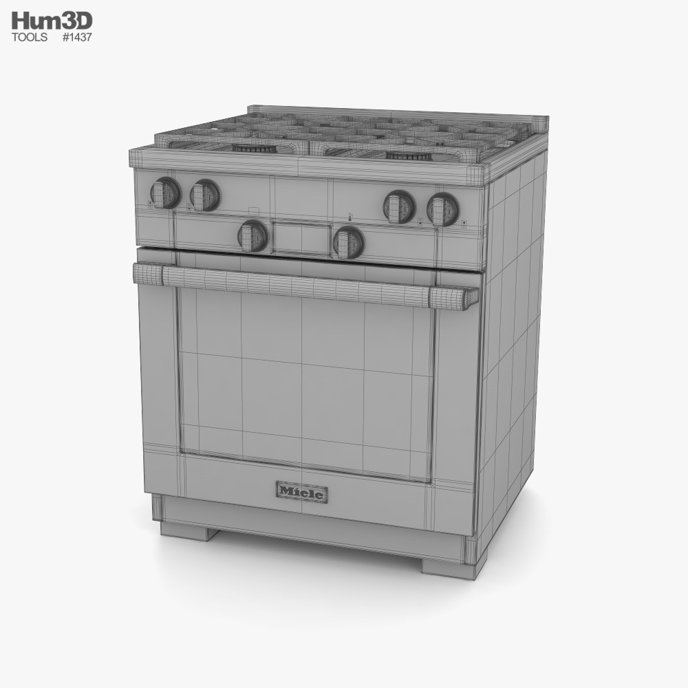Miele Four Burners 30 Inch Gas Range 3D model - Download Home ...