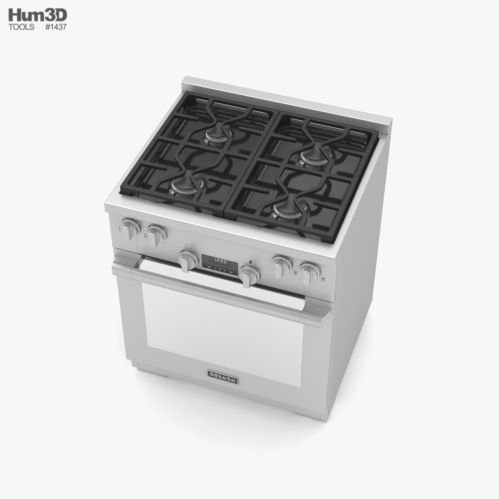 Miele Four Burners 30 Inch Gas Range 3D model - Download Home ...
