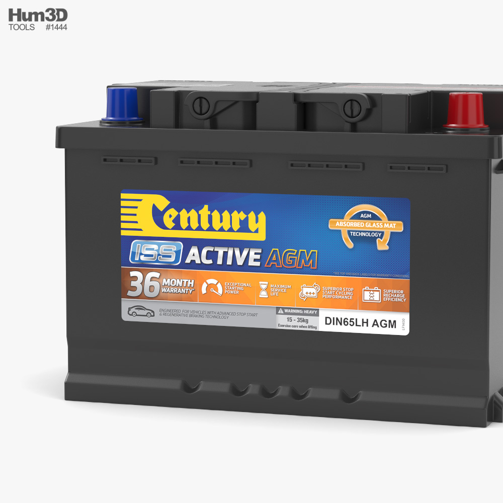 Century DIN65LH AGM Car Battery 3D model - Download Vehicle equipment ...