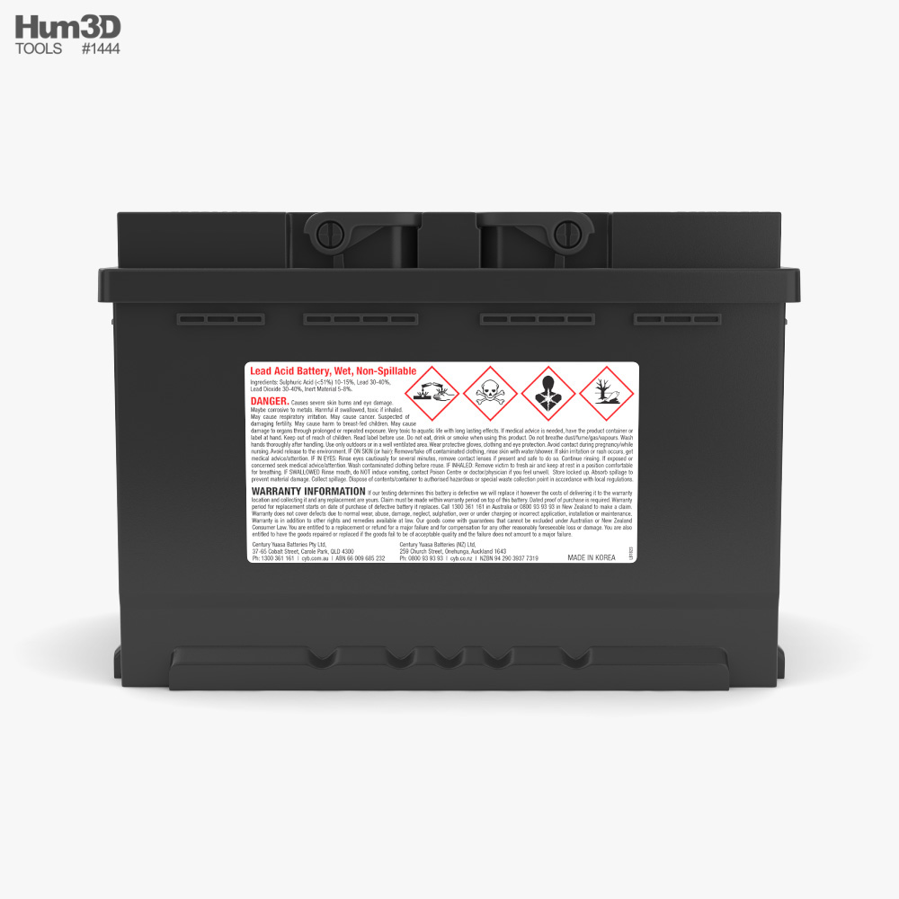 Century DIN65LH AGM Car Battery 3D model - Download Vehicle equipment ...