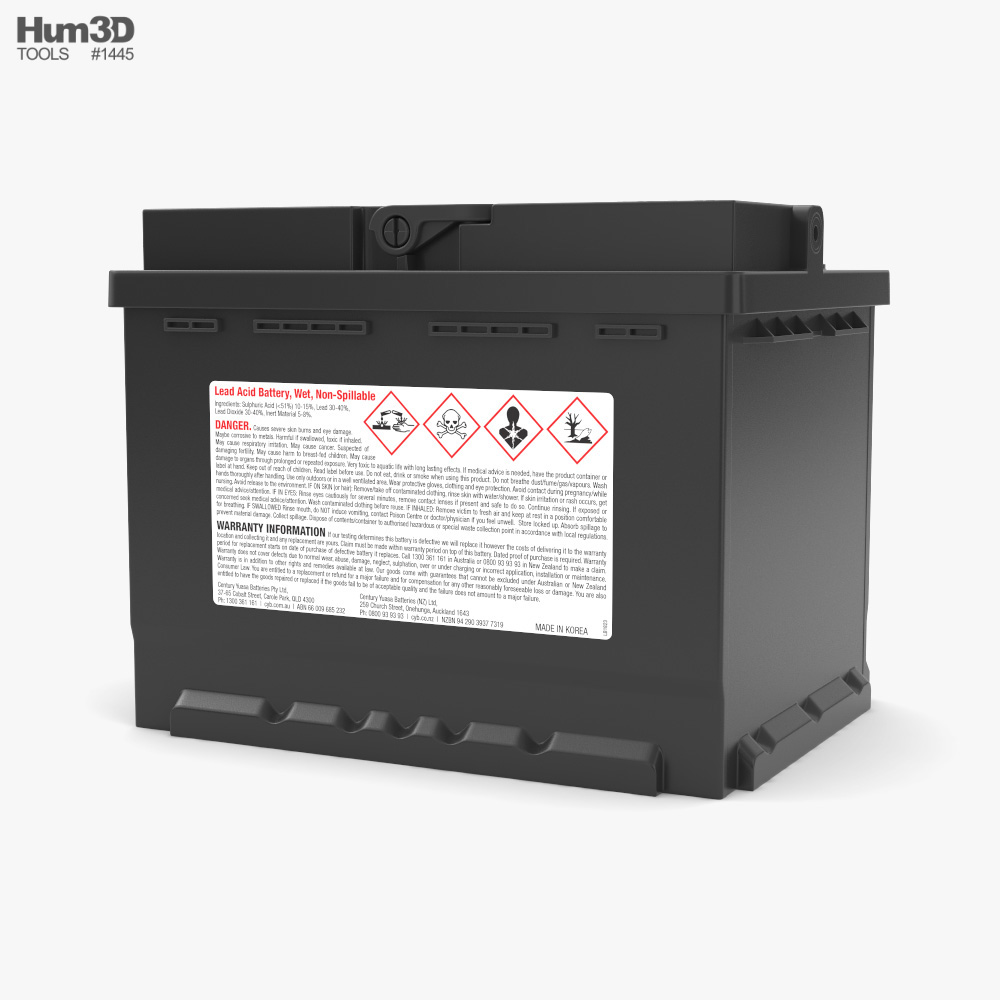 Century DIN53LH AGM Car Battery 3D model - Download Vehicle equipment ...