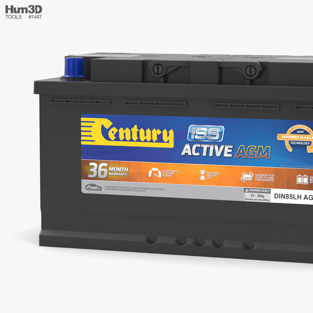 Century DIN85LH AGM Car Battery 3D model - Download Vehicle equipment ...