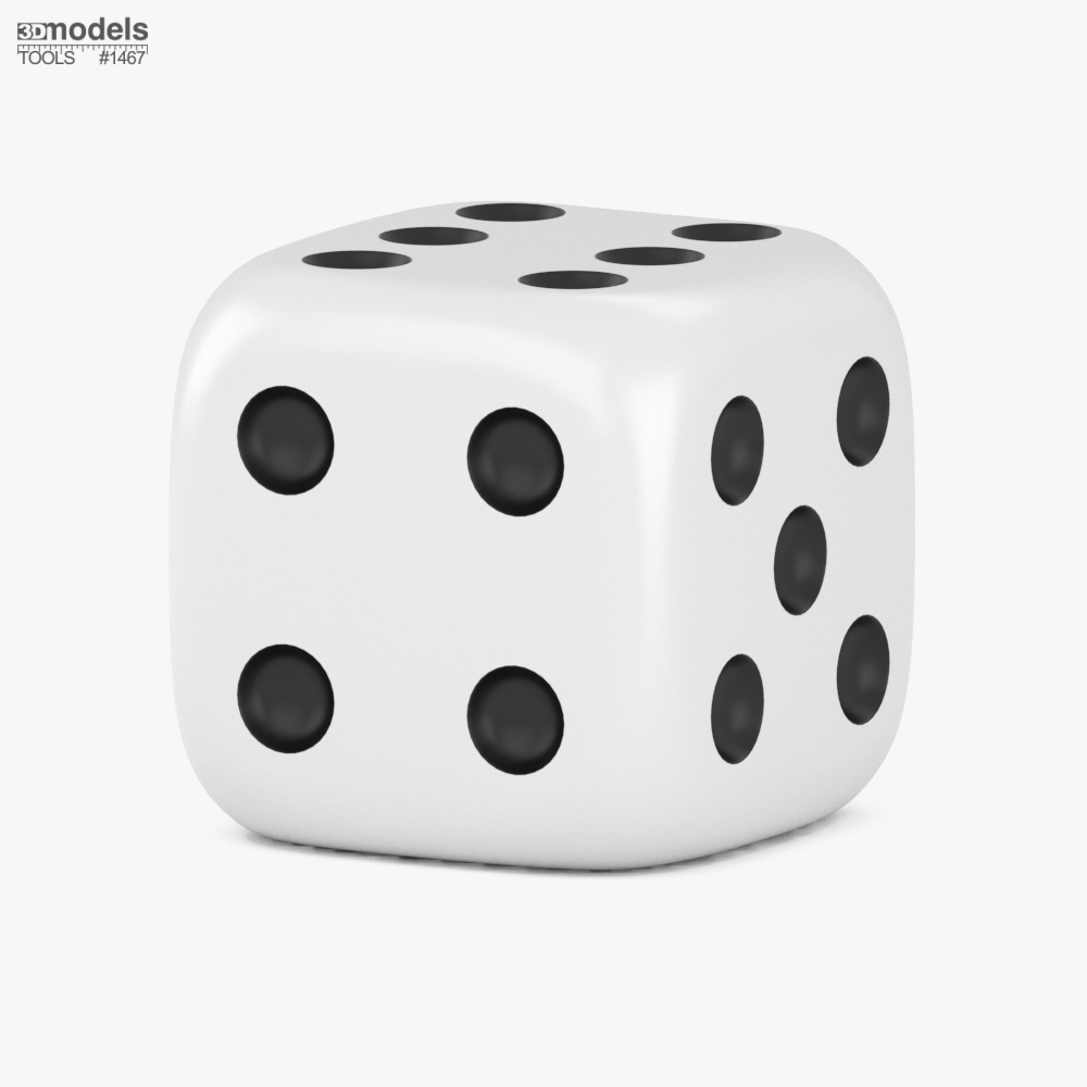 White Six-Sided Dice 3D model - Download Toys on 3DModels.org