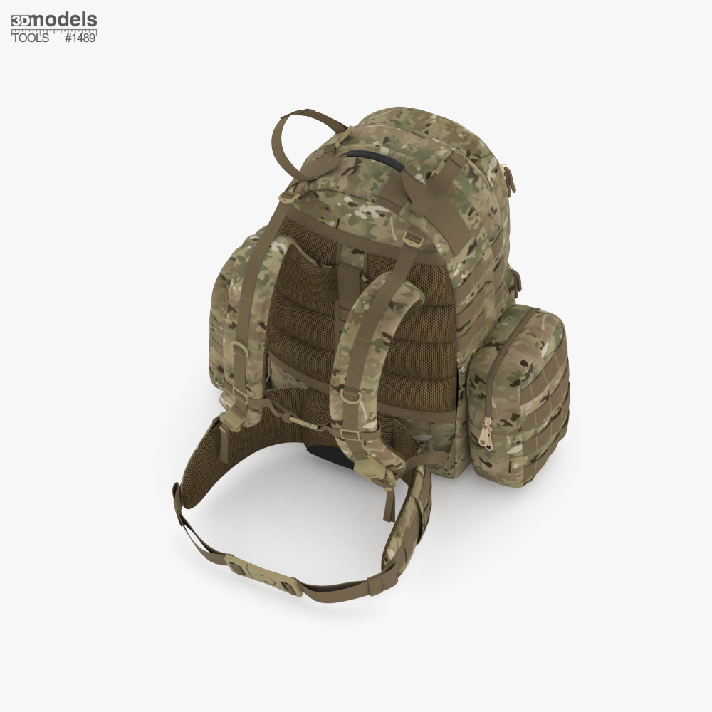 Military Army Backpack 3D model - Download Bags on 3DModels.org
