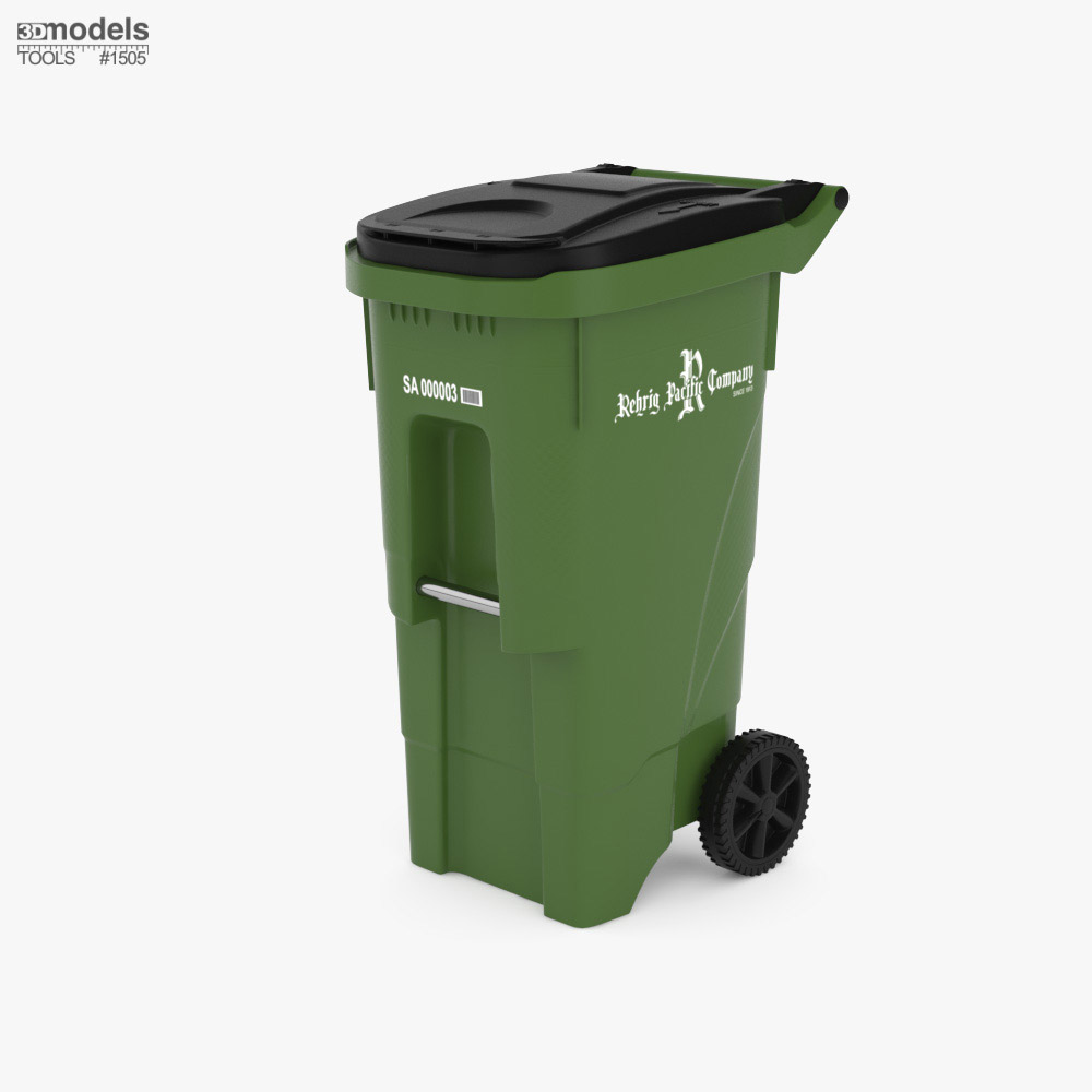 35 Gallon EnviroGuard Roll-Out Cart 3D model - Download Street elements ...