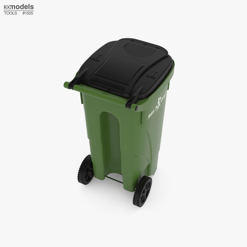 35 Gallon EnviroGuard Roll-Out Cart 3D model - Download Street elements ...