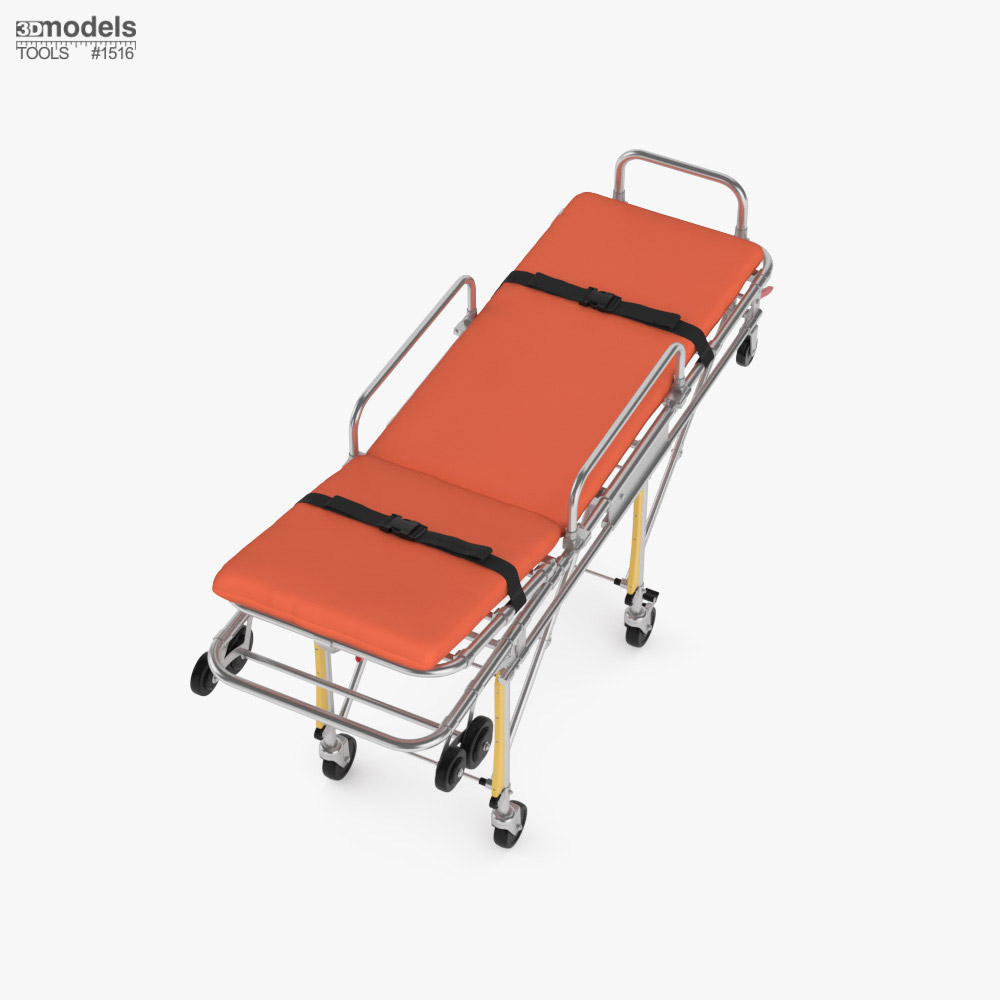 Ambulance Stretcher Trolley 3D model - Download Medical Equipment on ...
