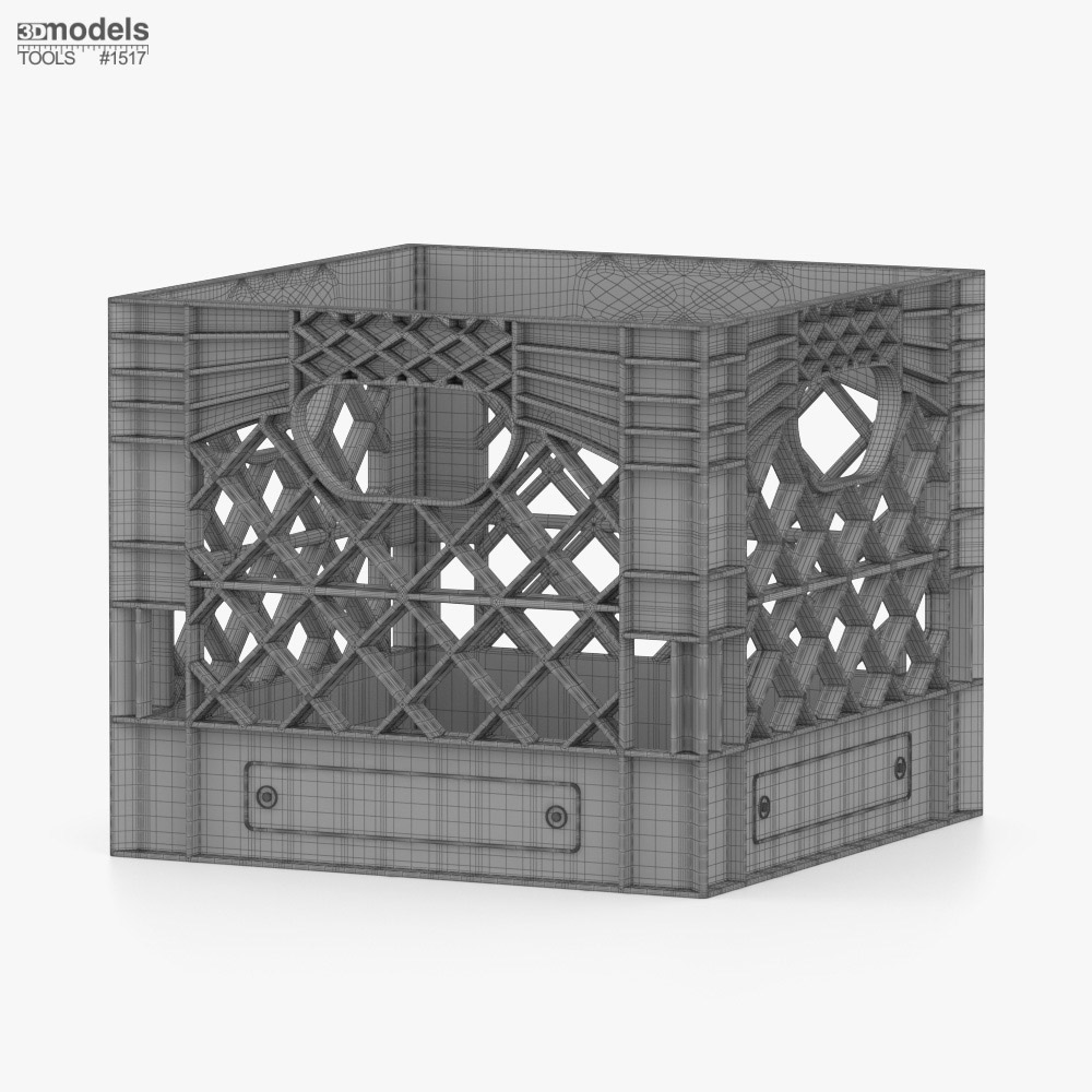 Milk Crate 3D model - Download Packaging and Boxes on 3DModels.org