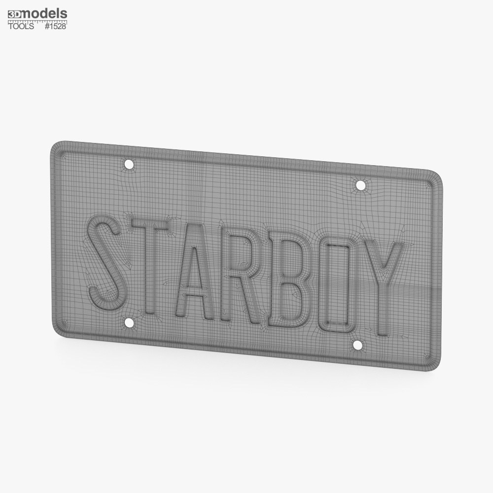 Matrícula Metálica California Starboy Modelo 3D - Descargar ...