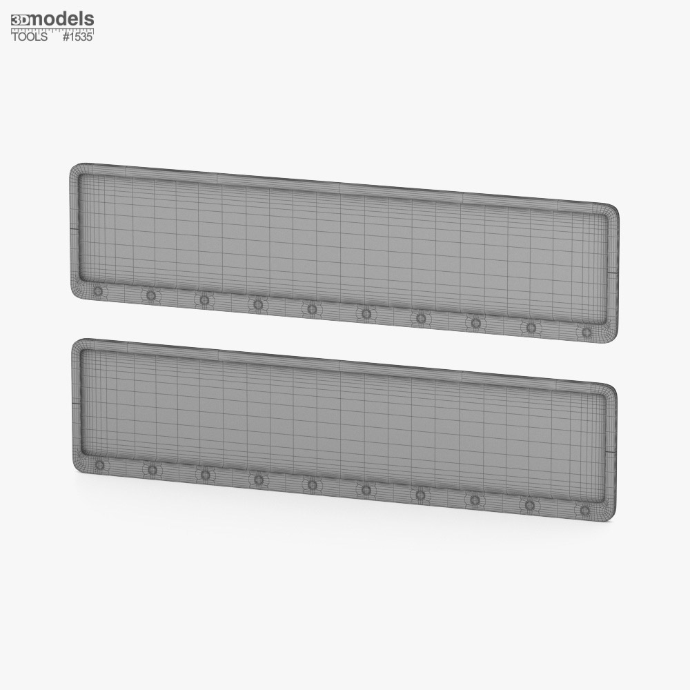두바이 표준 자동차 번호판 홀더 3D 모델 - 다운로드 차량 장비 on 3DModels.org