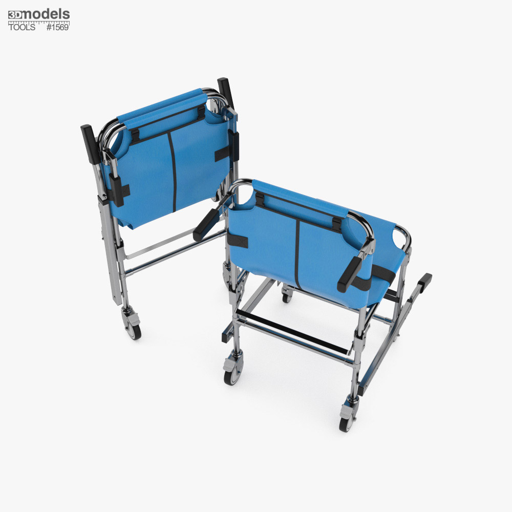 Folding Stair Stretcher 3D model - Download Medical Equipment on ...