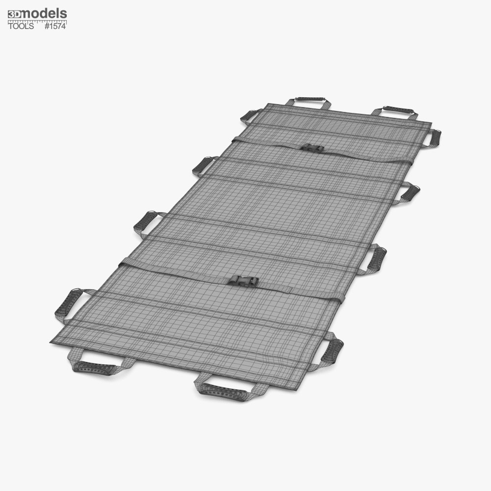 Portable Transport Stretcher 3D model - Download Medical Equipment on ...