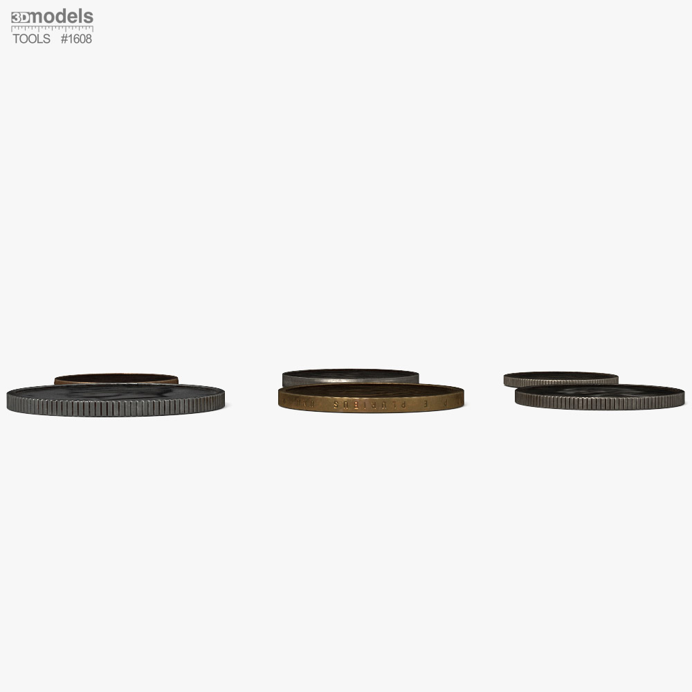 USA Coins Collection 3D model - Download Coins, Banknotes on 3DModels.org