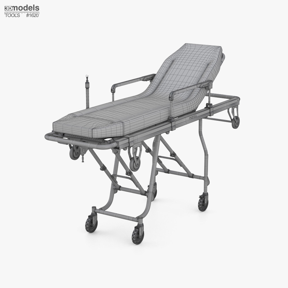 Manual Ambulance Folding Stretcher 3D model - Download Medical ...