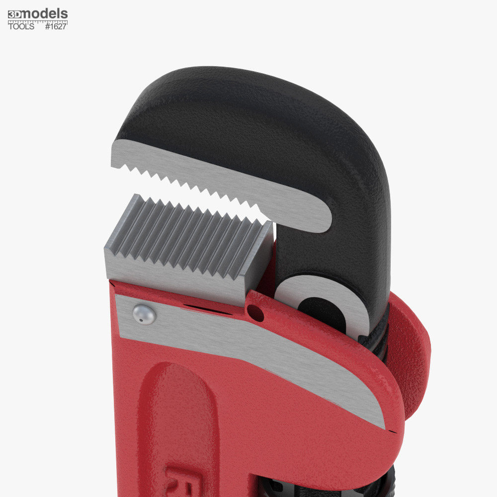 Straight Pipe Wrench 3D model - Download Tools on 3DModels.org